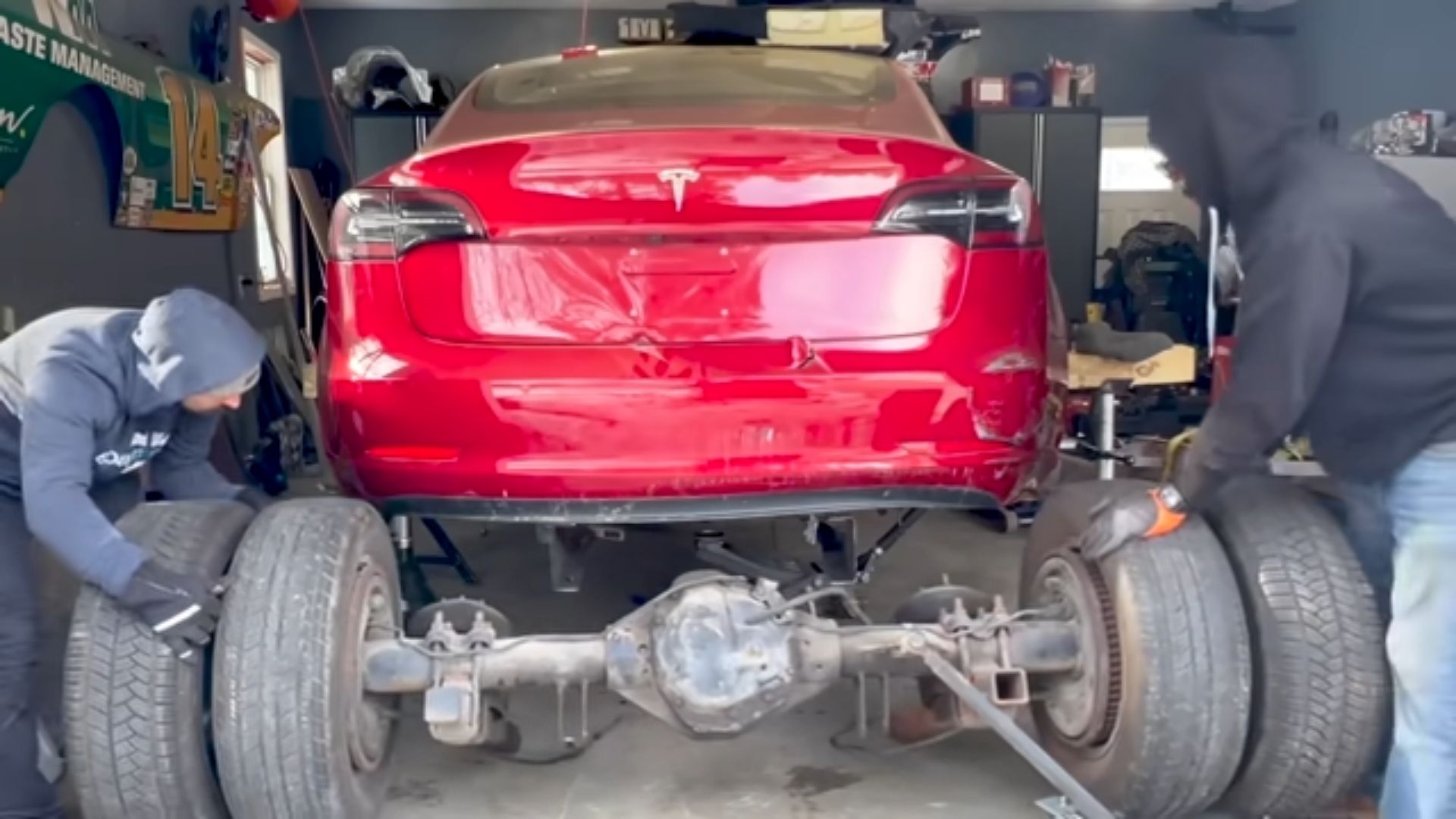 The richest rebuild? A Tesla restorer has created the first 6-wheel Model 3