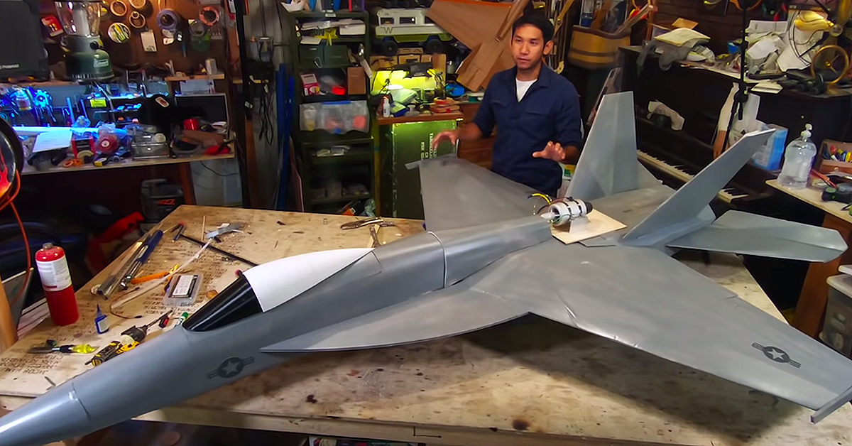 Building a Giant F-18 Plane with Foam, Paper, and a Real Jet Turbine