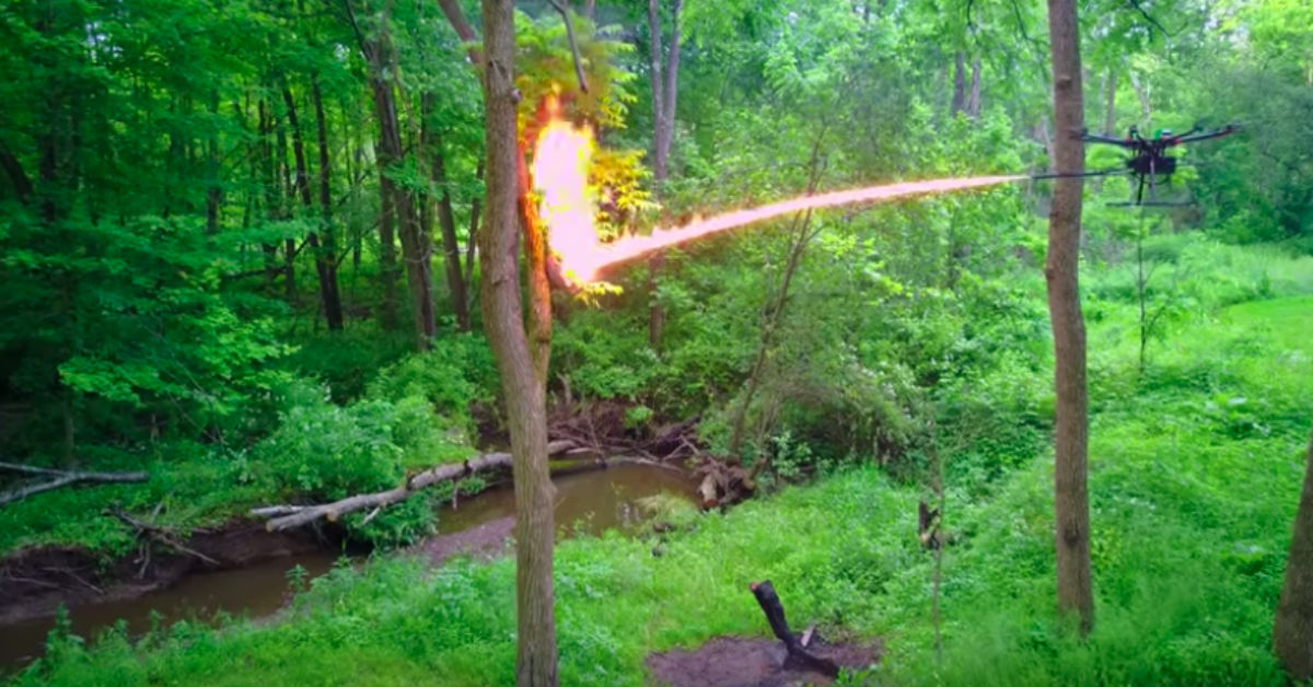Watch This New Hardcore Flame Throwing Drone in Action