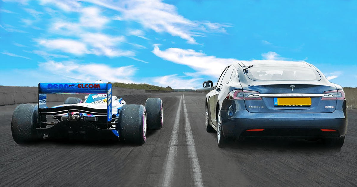 Tesla Model S vs. 770 HP Formula 1 Car: See Who Wins