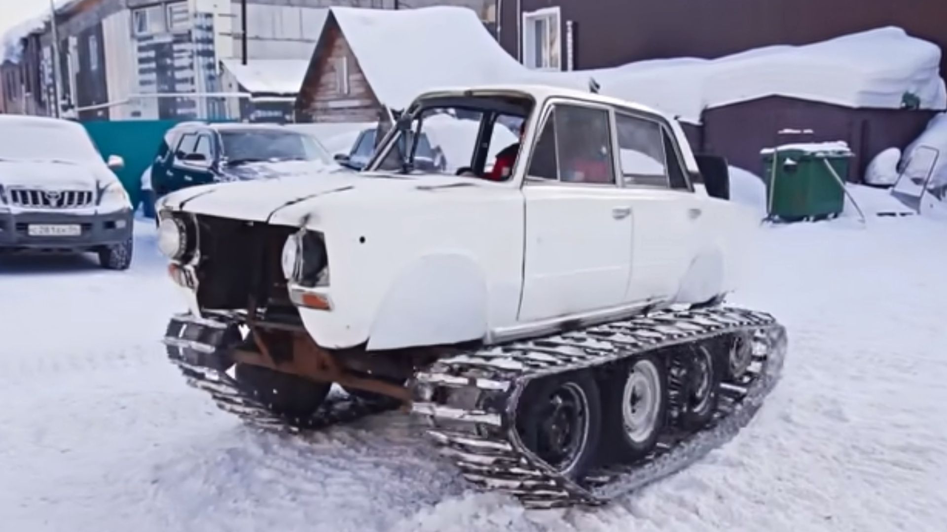 Watch this turbocharged Lada on tracks roaring through the neighborhood