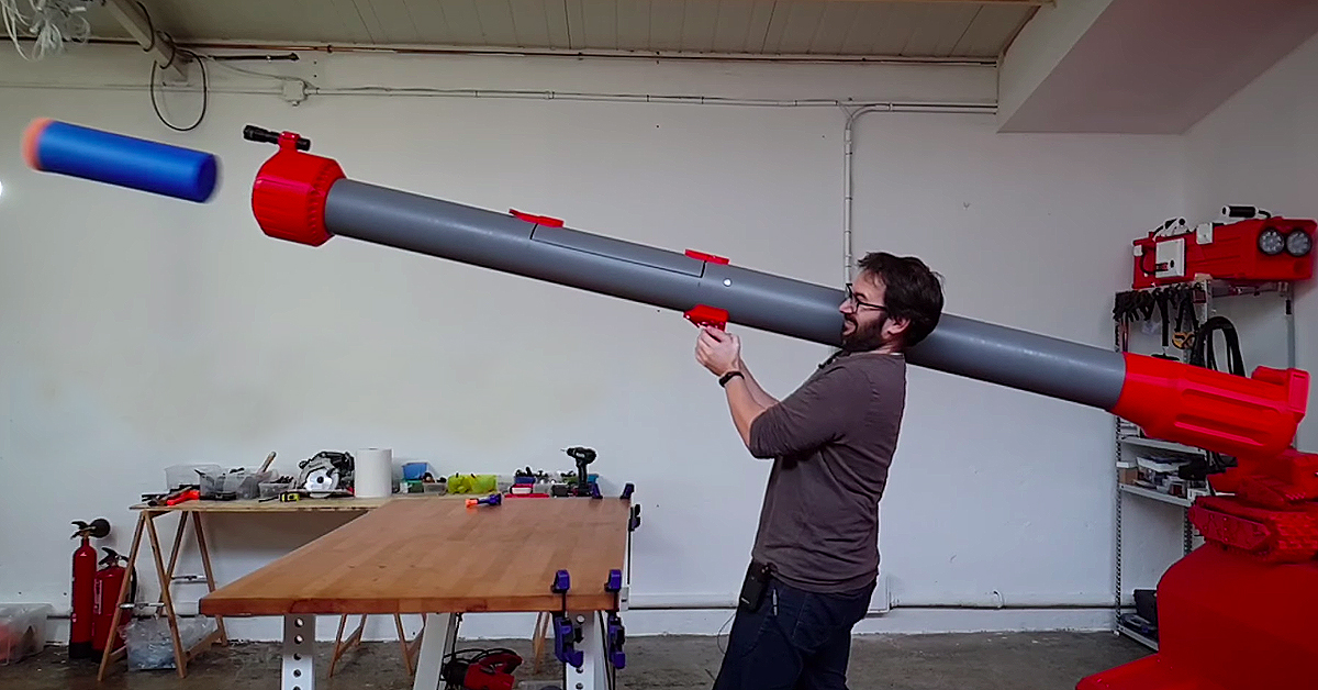 YouTuber Builds Massive Nerf Bazooka Fit For Overgrown Kids