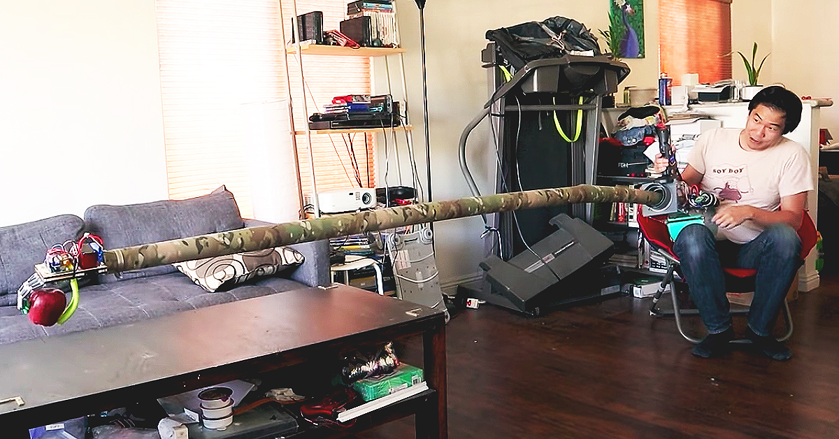 Wacky Inventor Built an Extendable Robotic Arm for Social Distancing