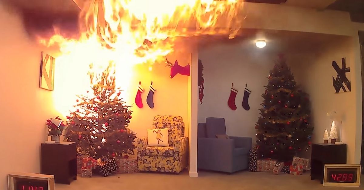 Watch How Quickly a Dry Christmas Tree Can Turn Into a Deadly House Fire