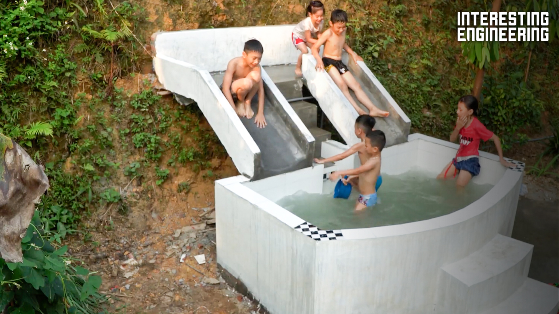 Learn How to Make a Miniature Pool with Working Flume Slides
