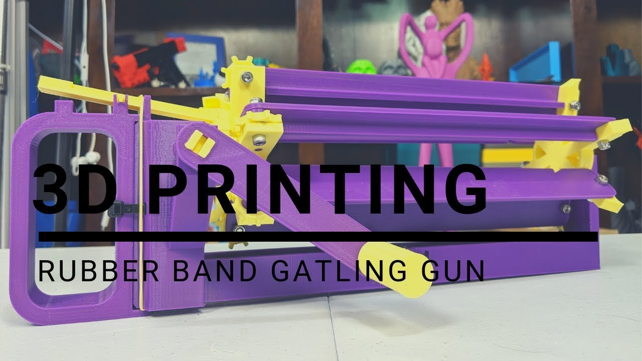Engineer 3D Prints Insane Rubber Band Gatling Gun