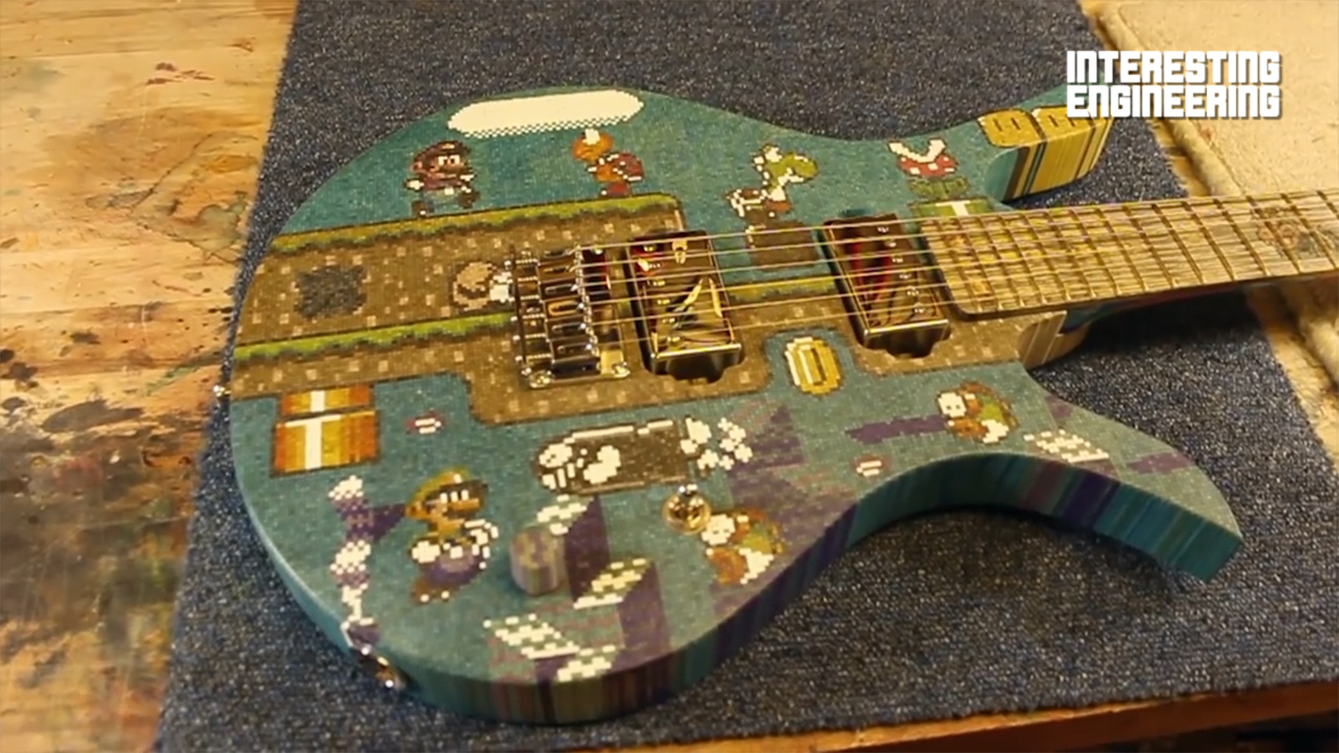 Building a Super Mario Guitar from 10,000 Lollipop Sticks