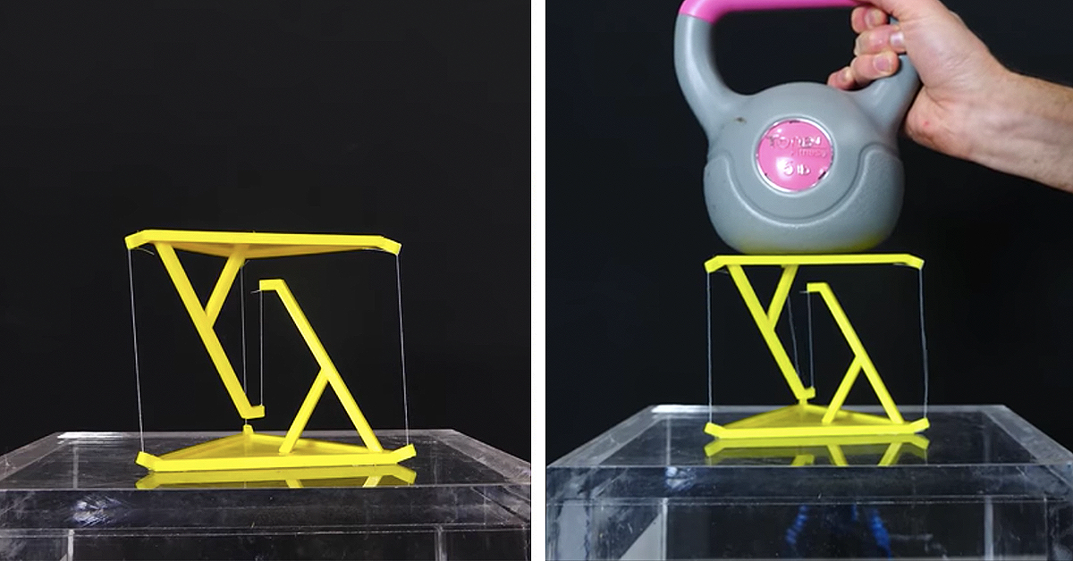 Engineer Builds a Bizarre 'Floating Table' Held up by Strings Only