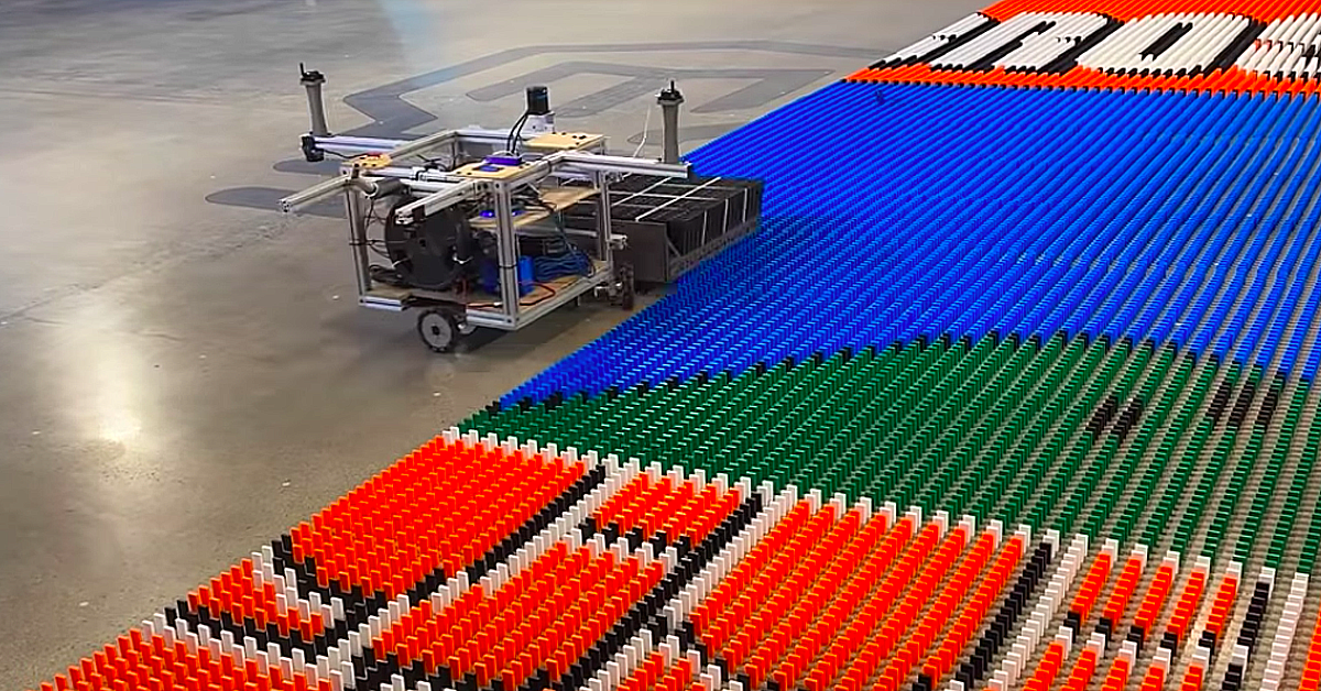 Ex-NASA Engineer Builds Record-Breaking Domino Robot In Five Years